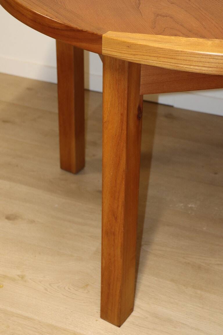 Table de repas vintage extensible en orme massif, 1980 | Selency