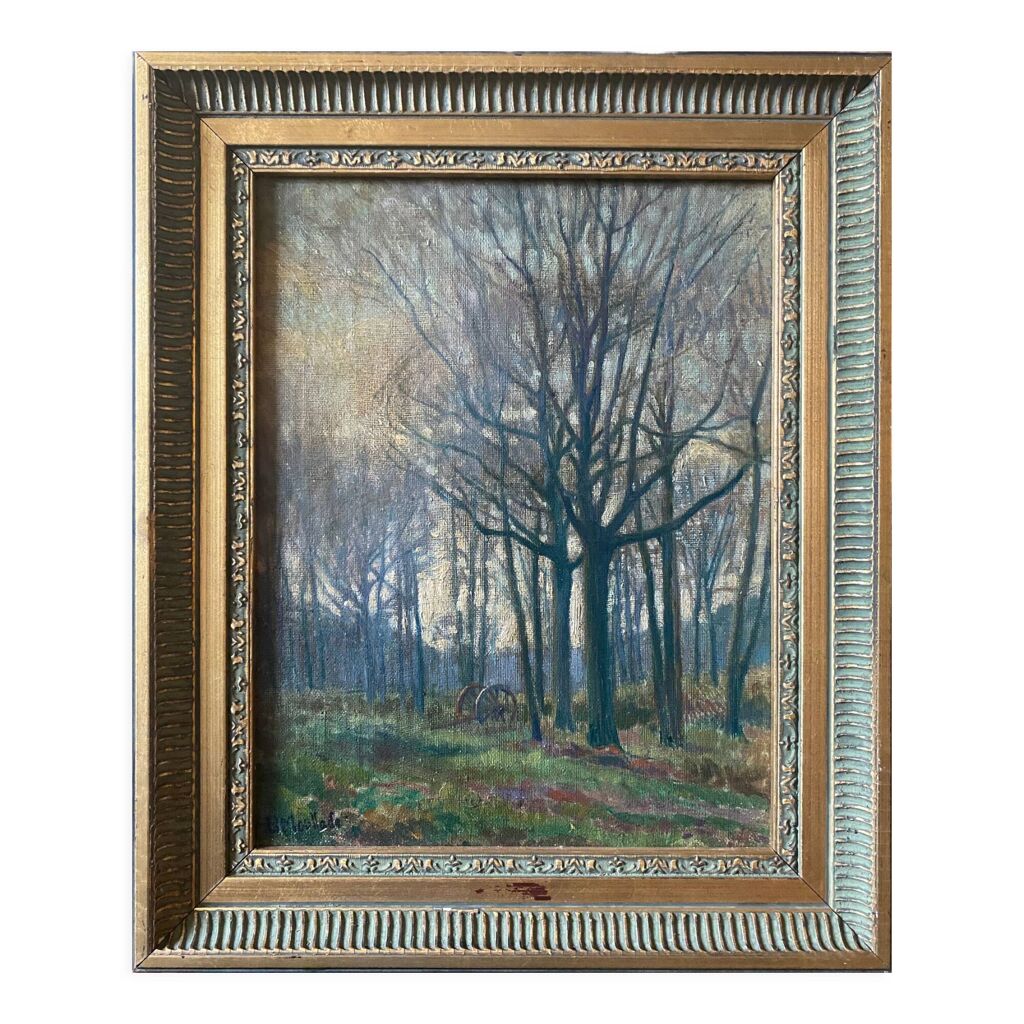 Tableau "Paysage de forêt" Georges Moullade (1893-1968) cadre | Selency