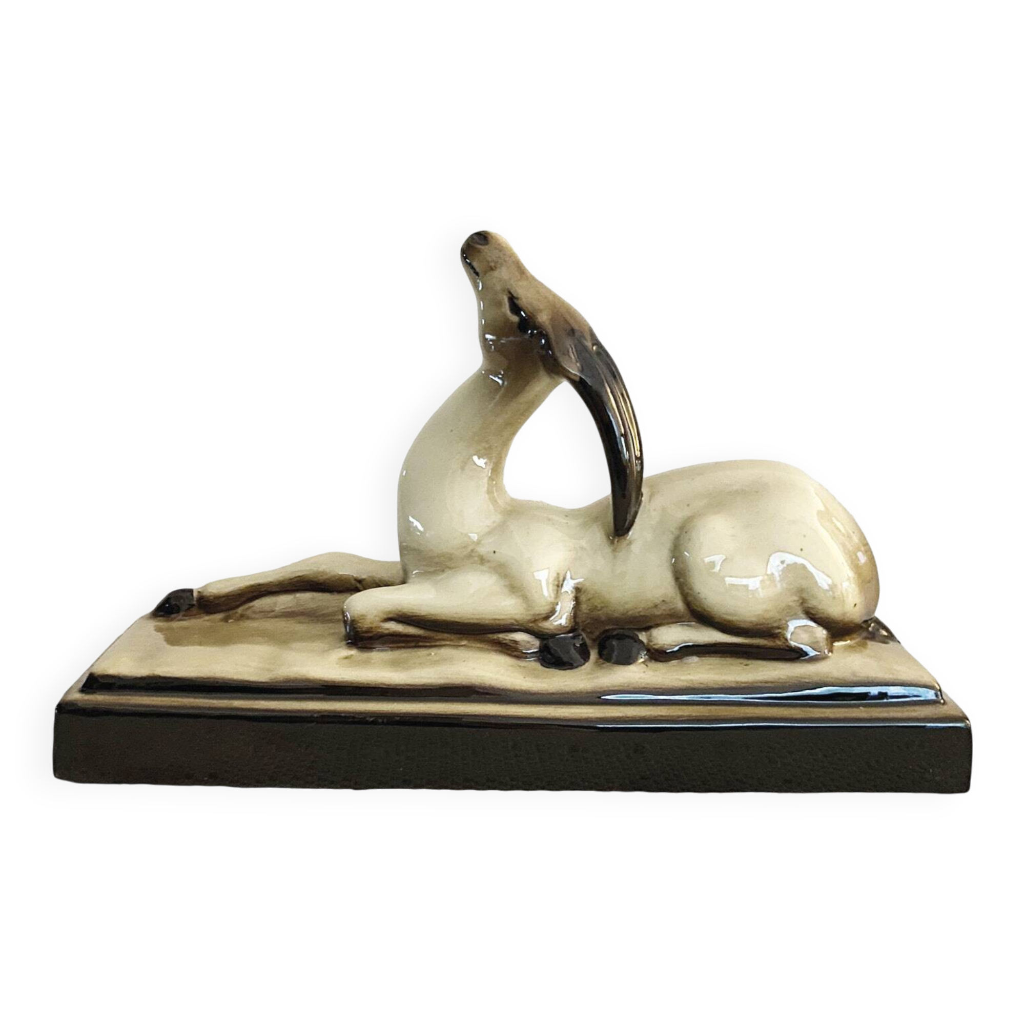 Antilope vintage en céramique émaillée - Sainte Radegonde | Selency