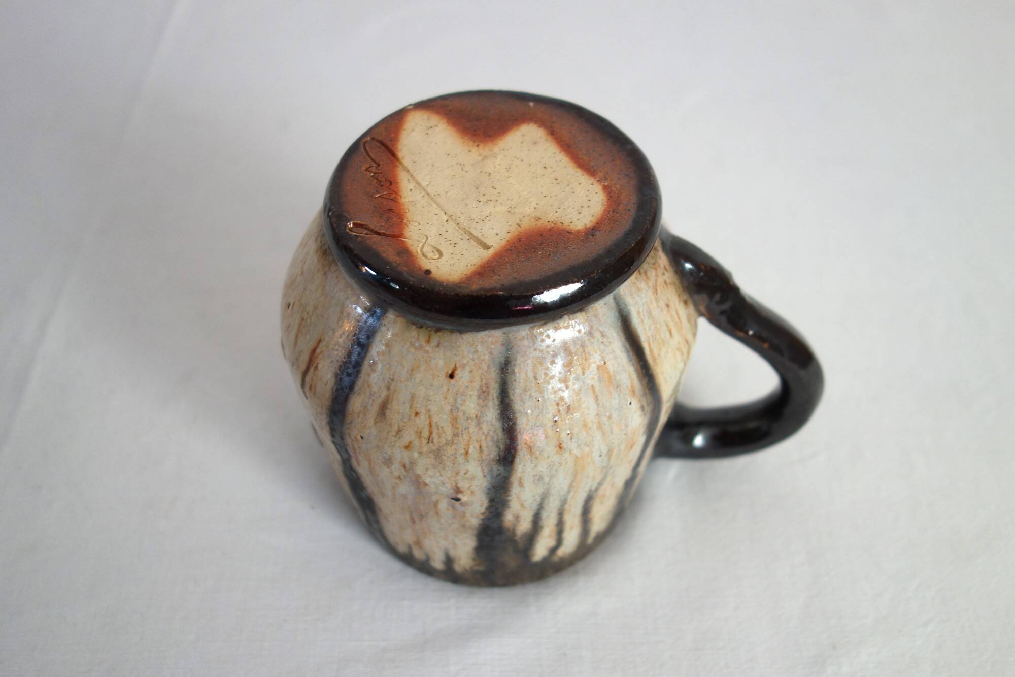 Lot de 6 mugs en grès signés Losson, Belgique, vintage | Selency