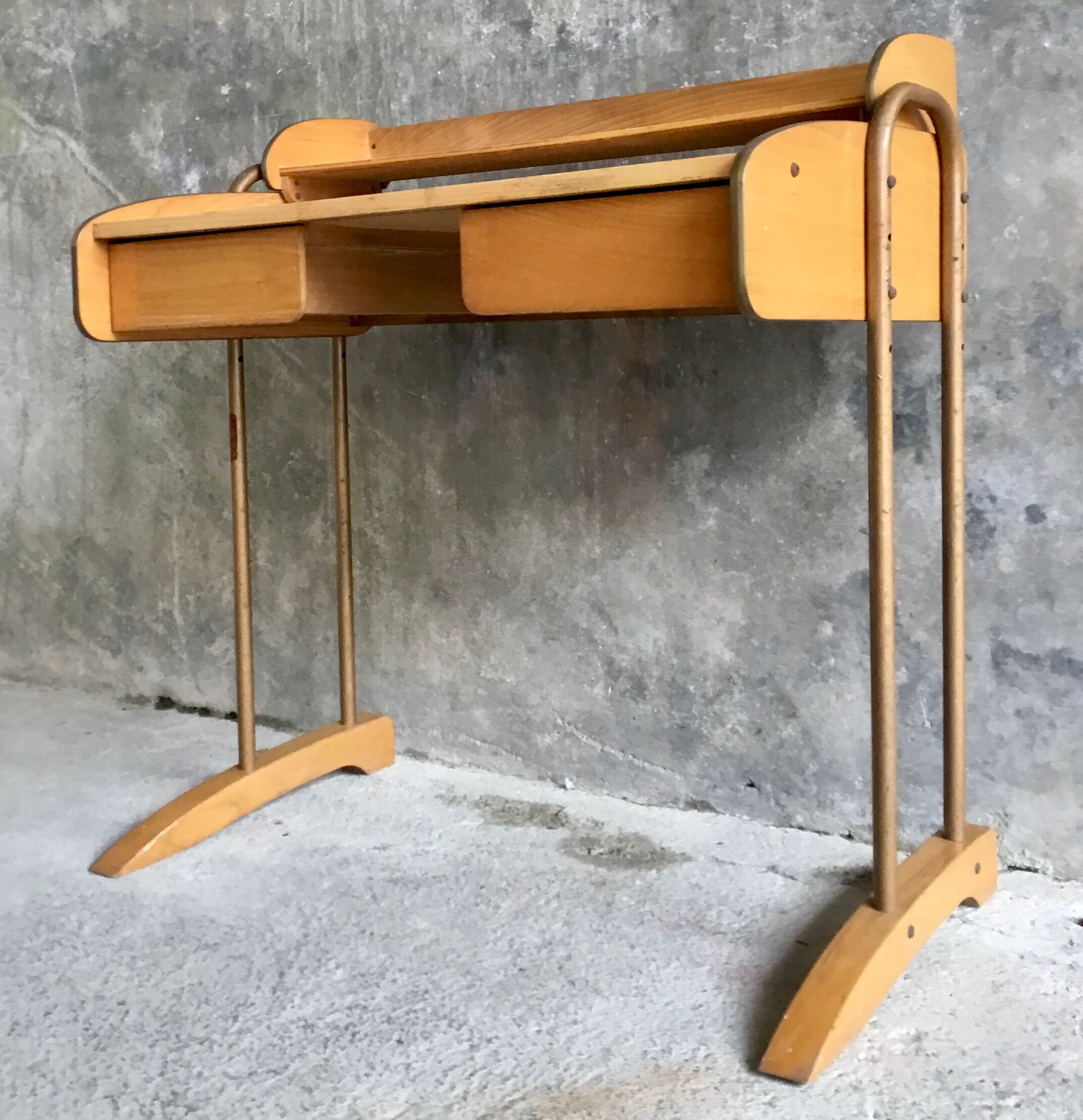 Bureau enfant modulable Lallemand 2 tiroirs vintage 1960 | Selency
