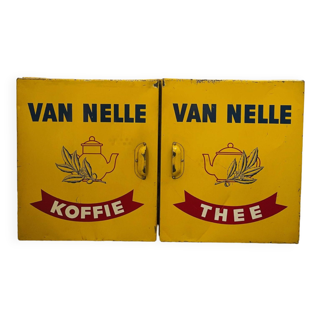 Armoire de rangement hollandaise vintage Van Nelle - vitrine de magasin ...
