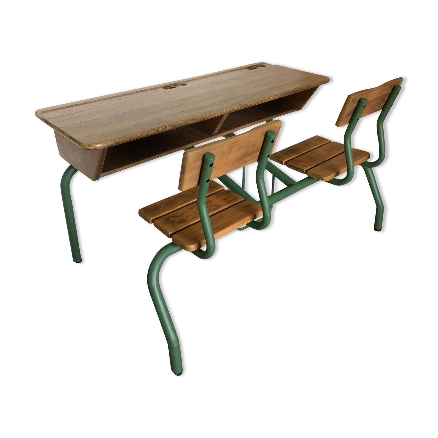 Bureau d'écolier double des années 50 | Selency