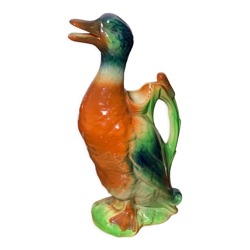 Pichet canard en barbotine céramique émaillée de saint clément made in france vintage et coll ...