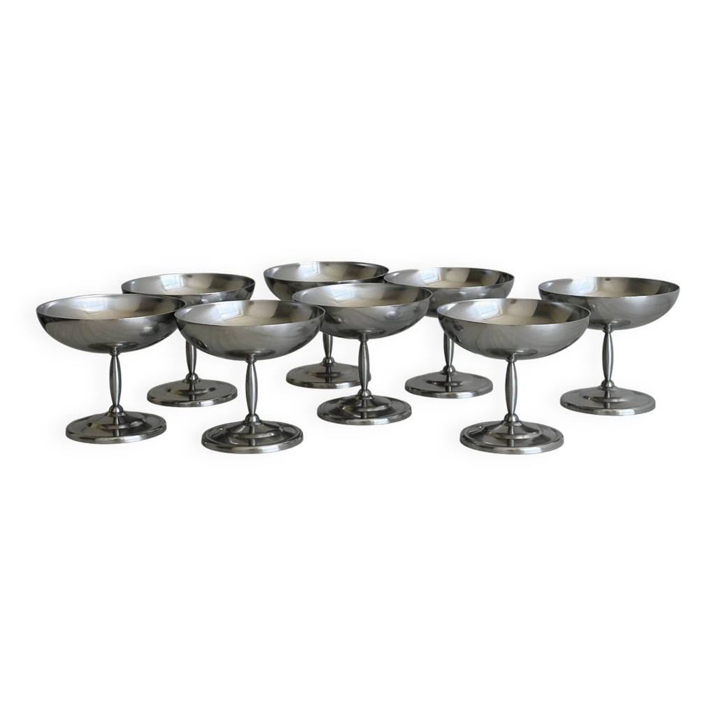 8 coupelles à dessert en inox | Selency