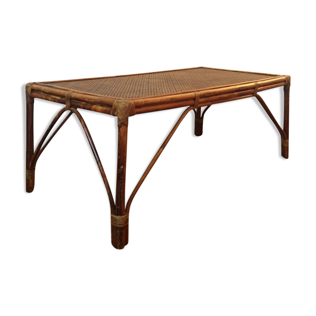 Table basse vintage rotin et cannage | Selency