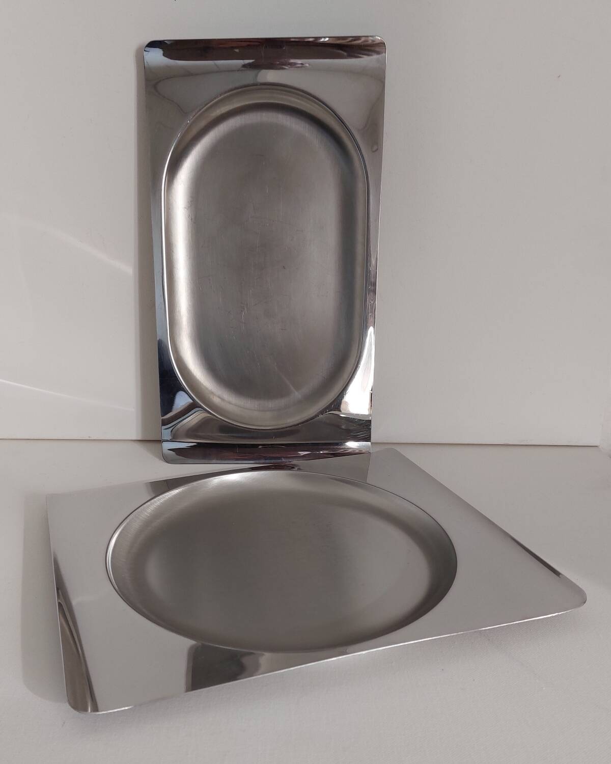 Paire de plats inox design | Selency