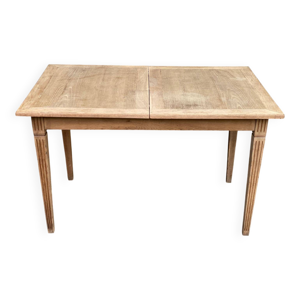 Table à manger Louis XVI rénovée en bois brut du XIXème | Selency