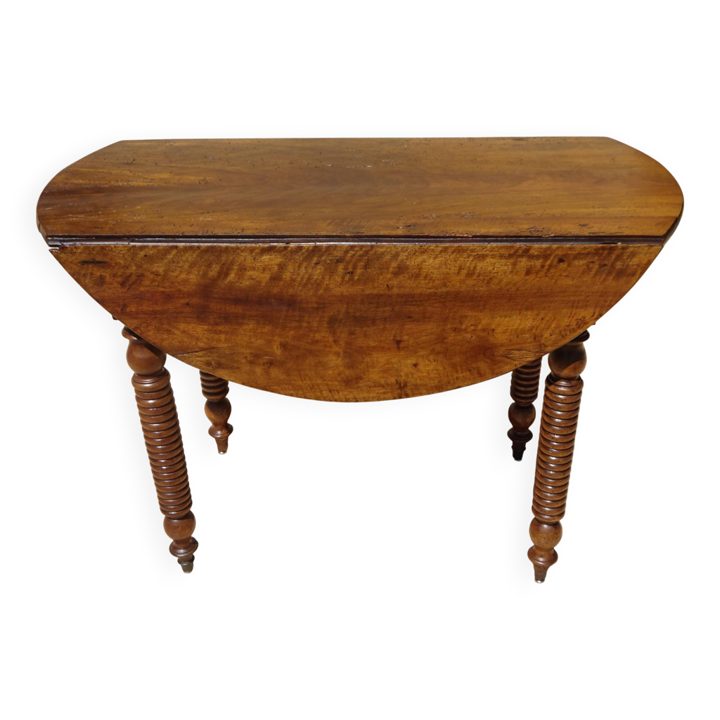 Table ancienne en noyer, avec rabats | Selency