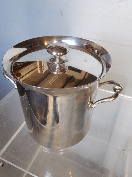 Alpadur rafraîchissoir métal argenté avec couvercle 1980 | Selency