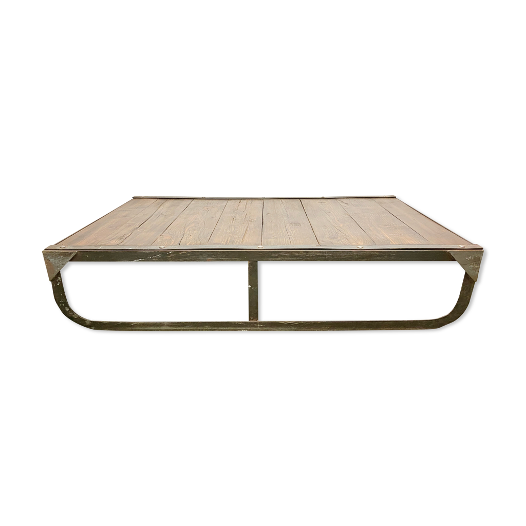 Table basse industrielle de palette, 1950 | Selency