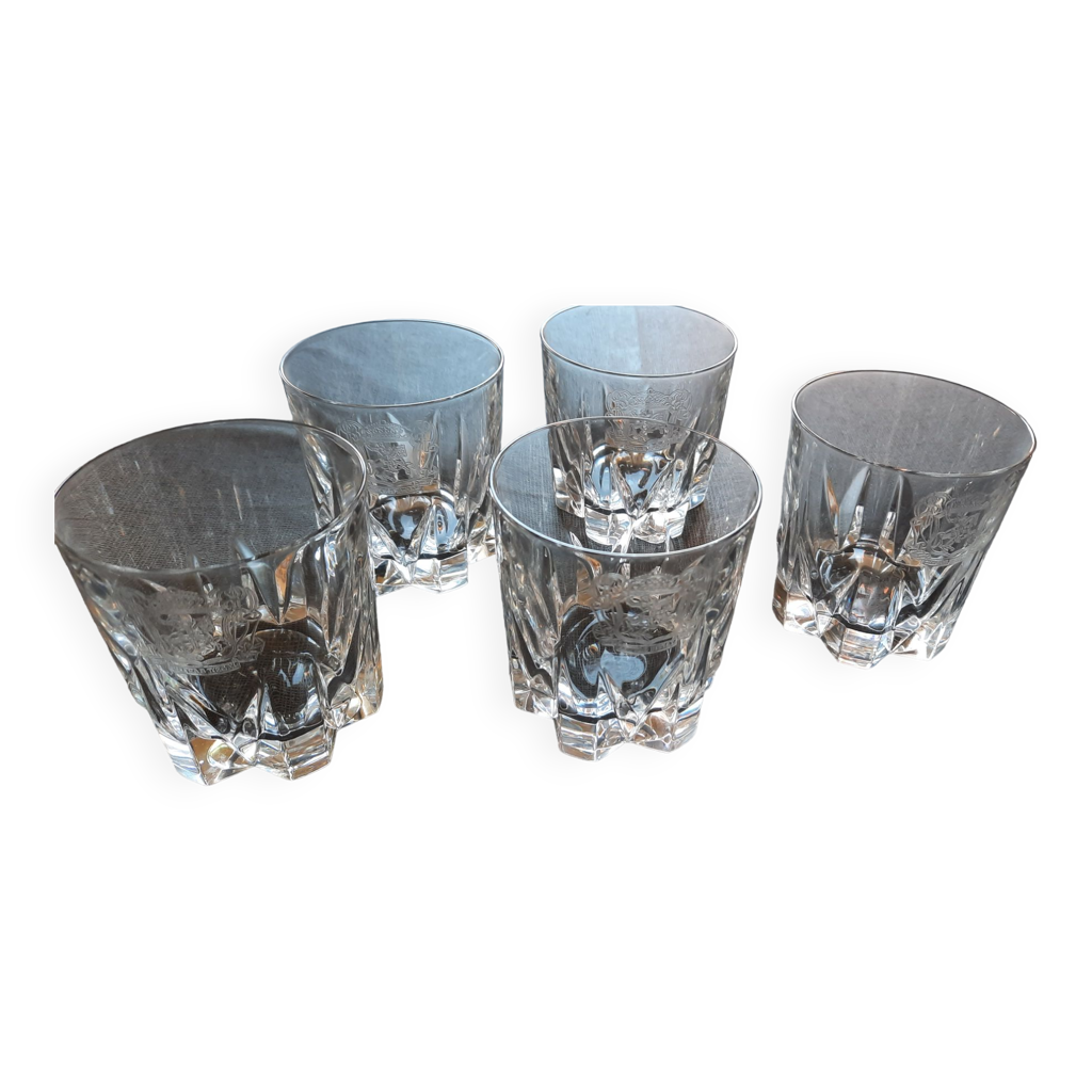 5 verres à whisky gravé Chivas Regal. Cristal. | Selency