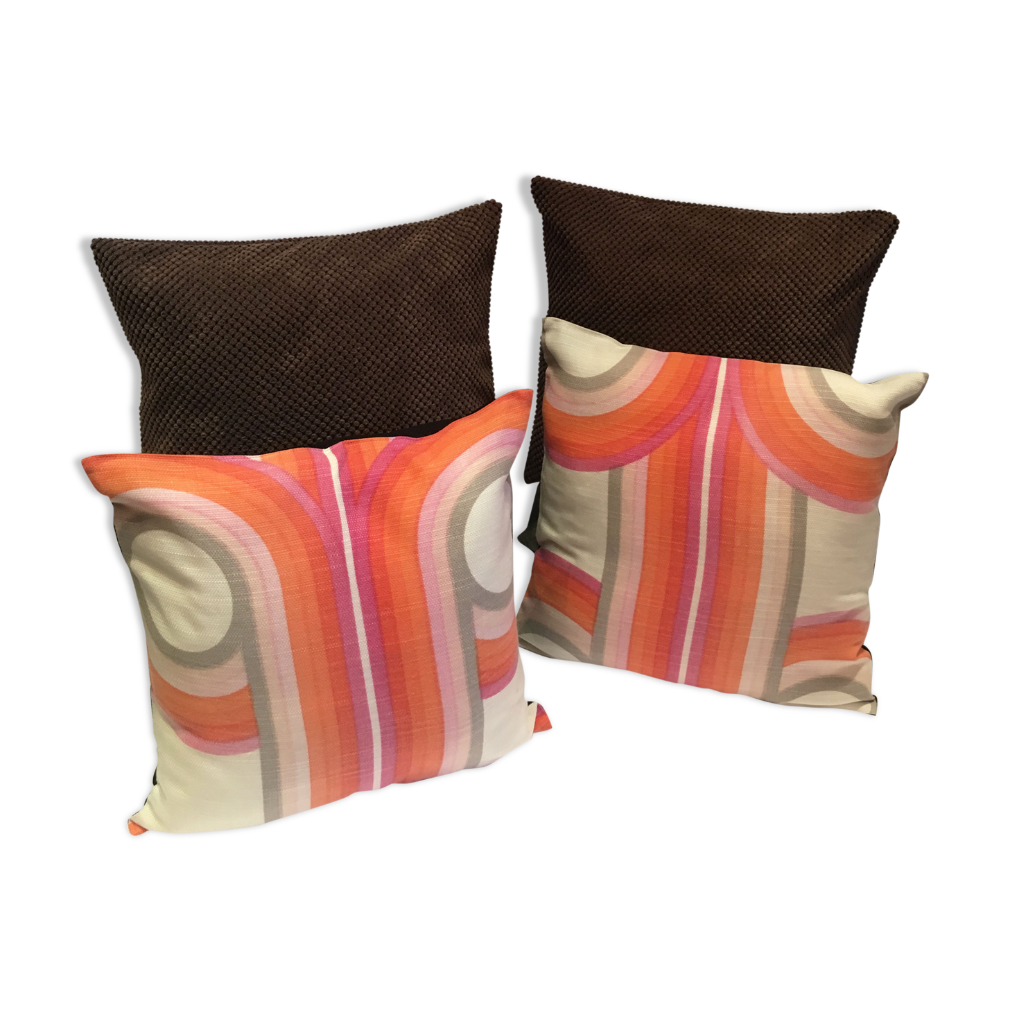 Ensemble de 4 housses de coussins vintage allemand tissus Mira années ...