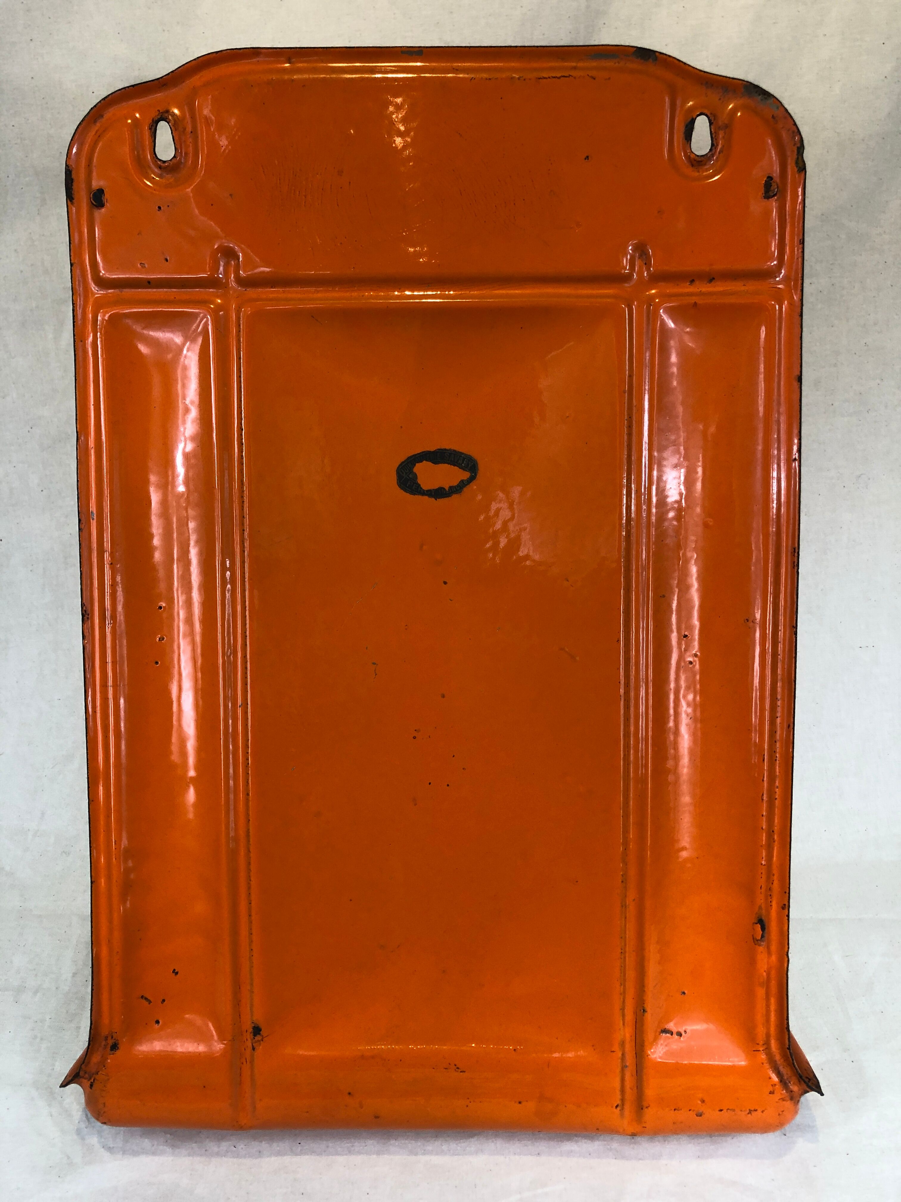Porte louche en tôle émaillée orange vintage | Selency