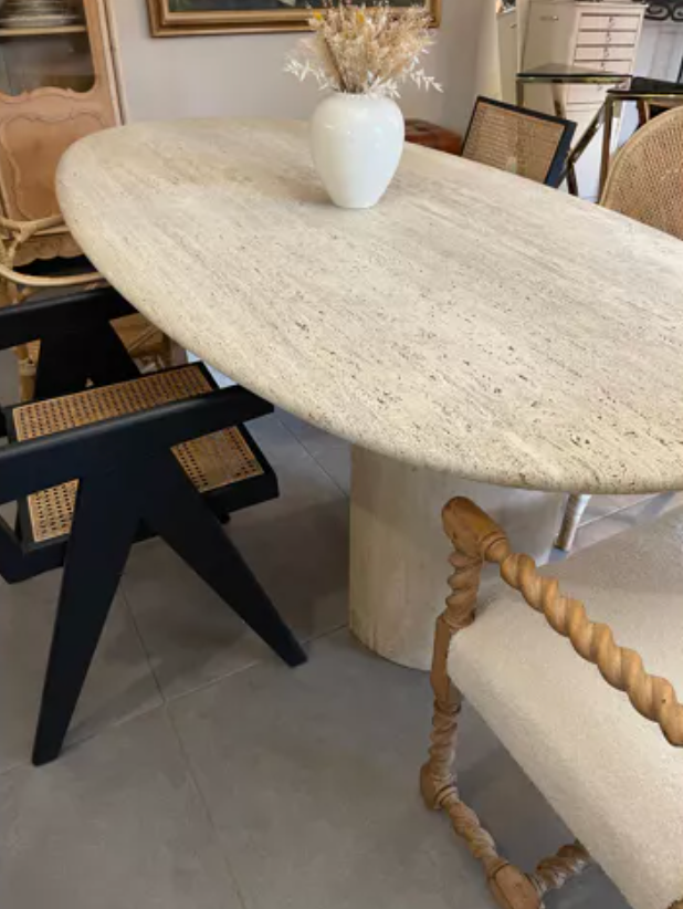 Table ovale en travertin | Selency