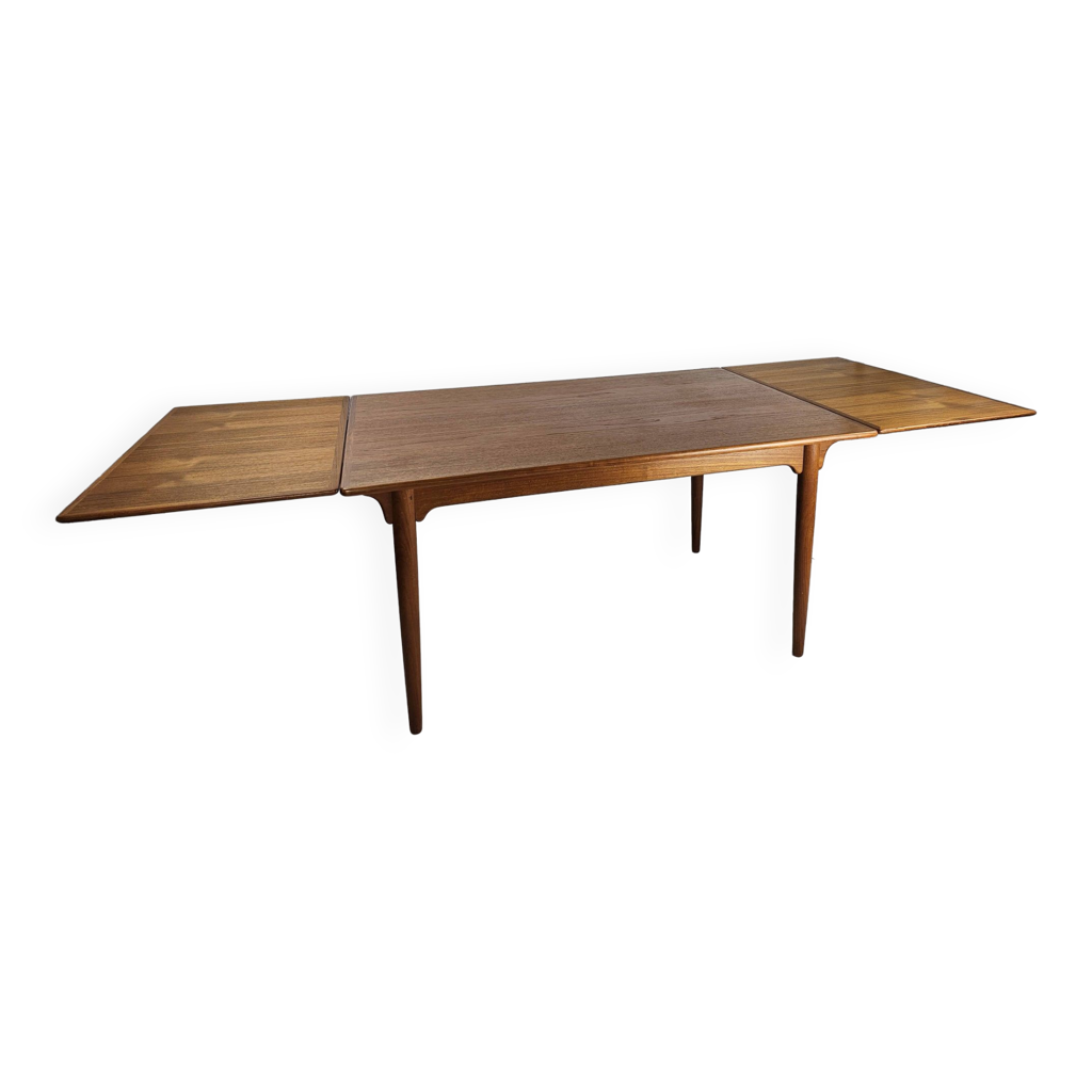 Table à manger extensible vintage en teck par Gunni Omann - Danois | Selency