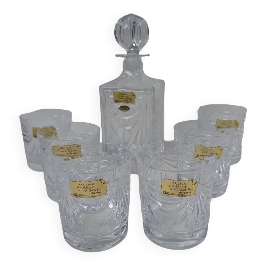 Service à whisky en cristal de Lorraine, modèle Gérard. | Selency