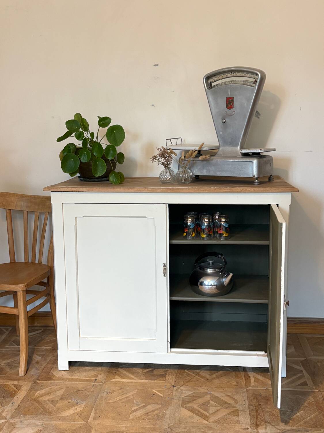 Buffet parisien peint en blanc lin | Selency