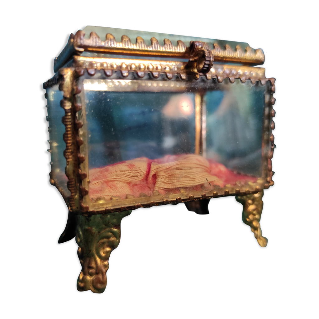 19th century french glass casket jewellery box | Selency