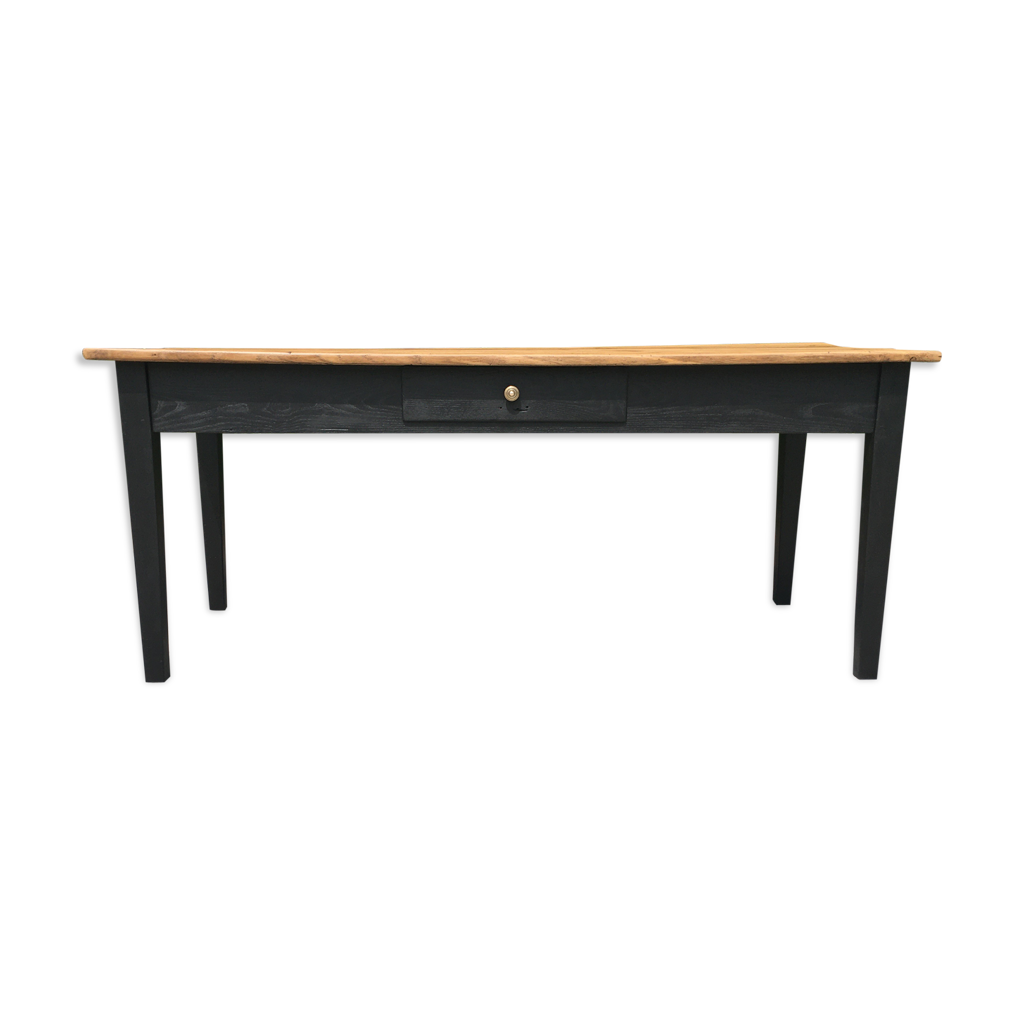 Table de ferme XIX ème noir mat | Selency