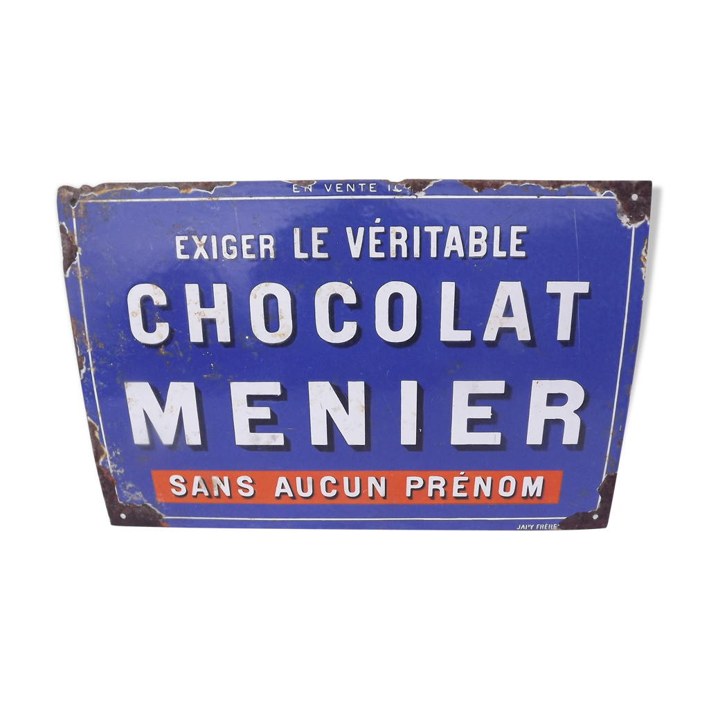 Plaque èmaillée Chocolat Menier Japy Fréres | Selency