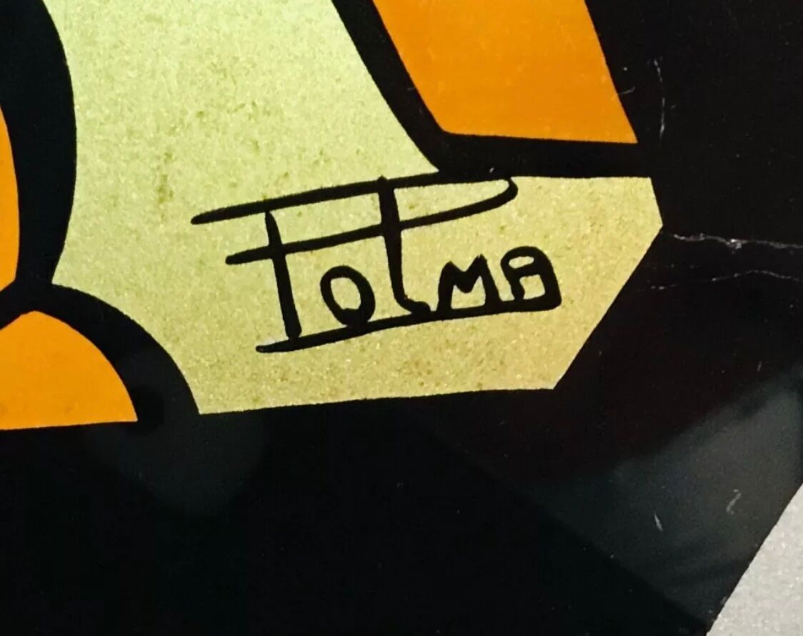 Plateau Art Déco, en verre et bois, signé Polma | Selency