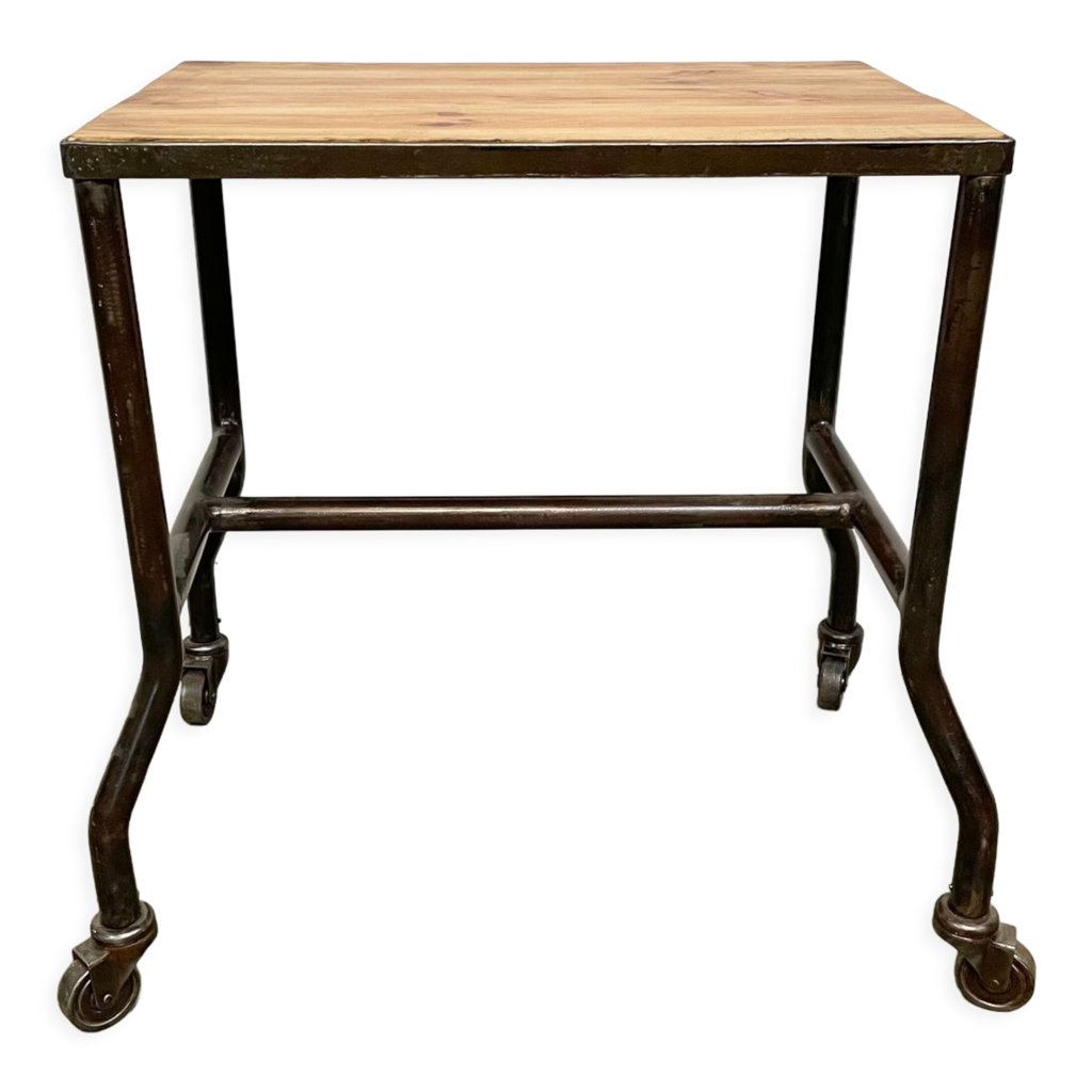 Table industrielle sur roues, années 1960 | Selency