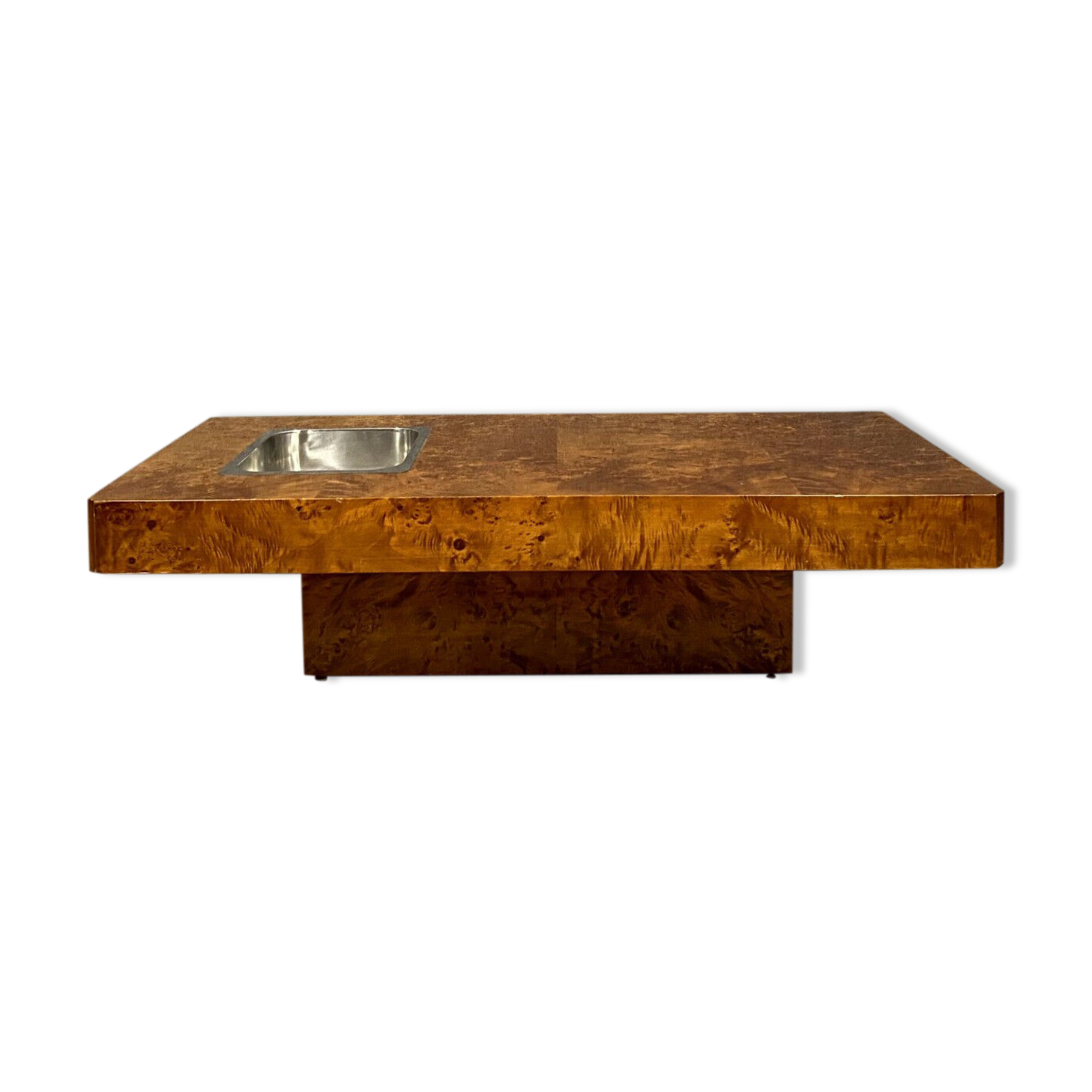 Table basse en loupe d’orme éditée par roche bobois vers 1970 | Selency