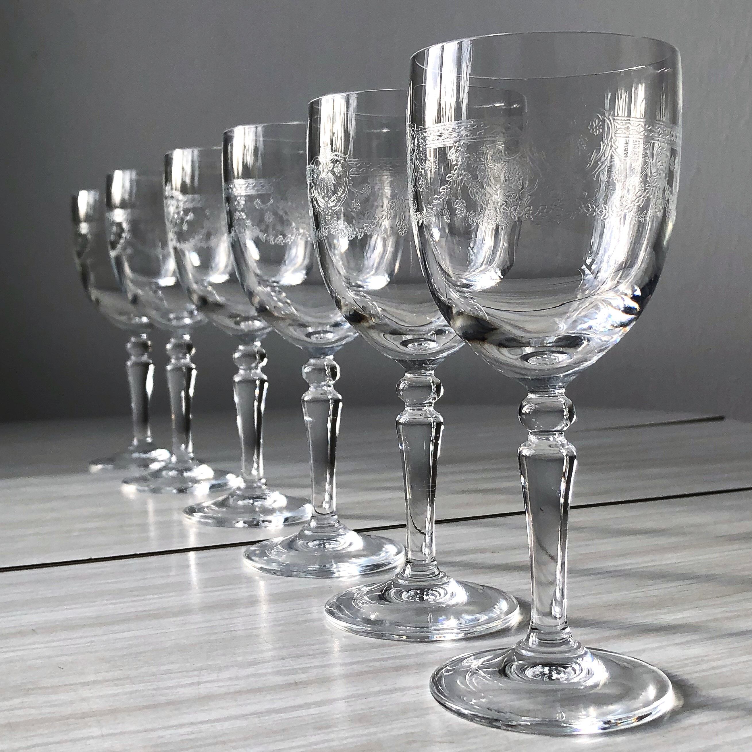 Six verres vintages en cristal d’Arques modèle Dampierre | Selency