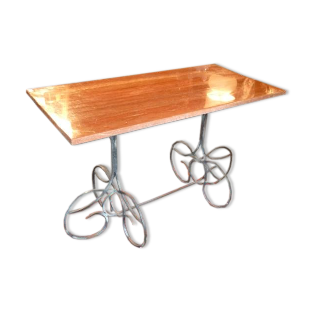 Table console fer forgé et marbre | Selency