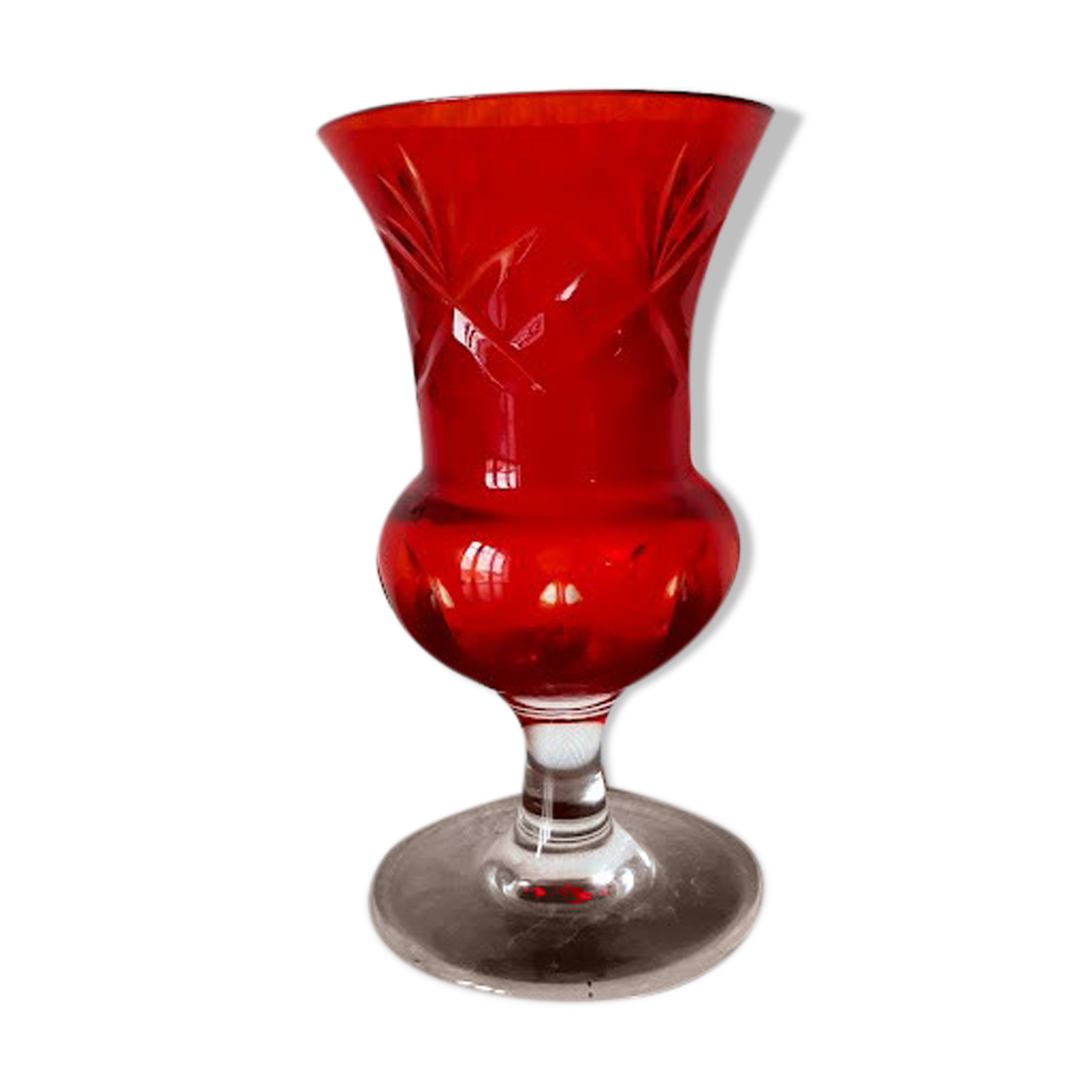 Vase cristal de Bayel rouge bohème | Selency