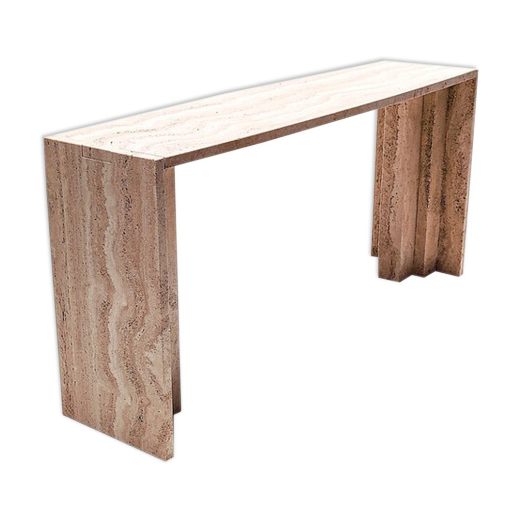 Table console en travertin contemporain | Selency
