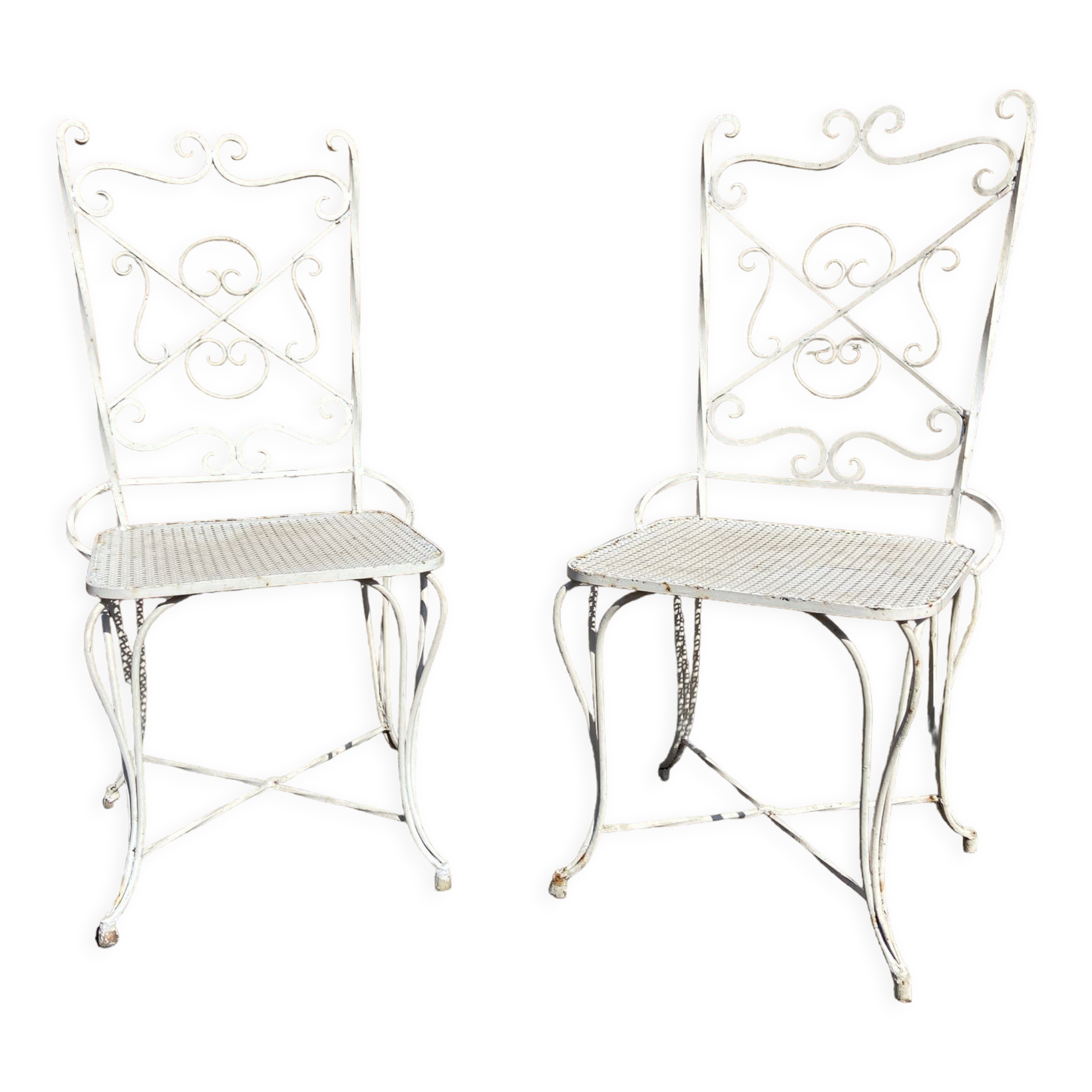 Paire de chaises de jardin fer forgé 1970 - 80 | Selency