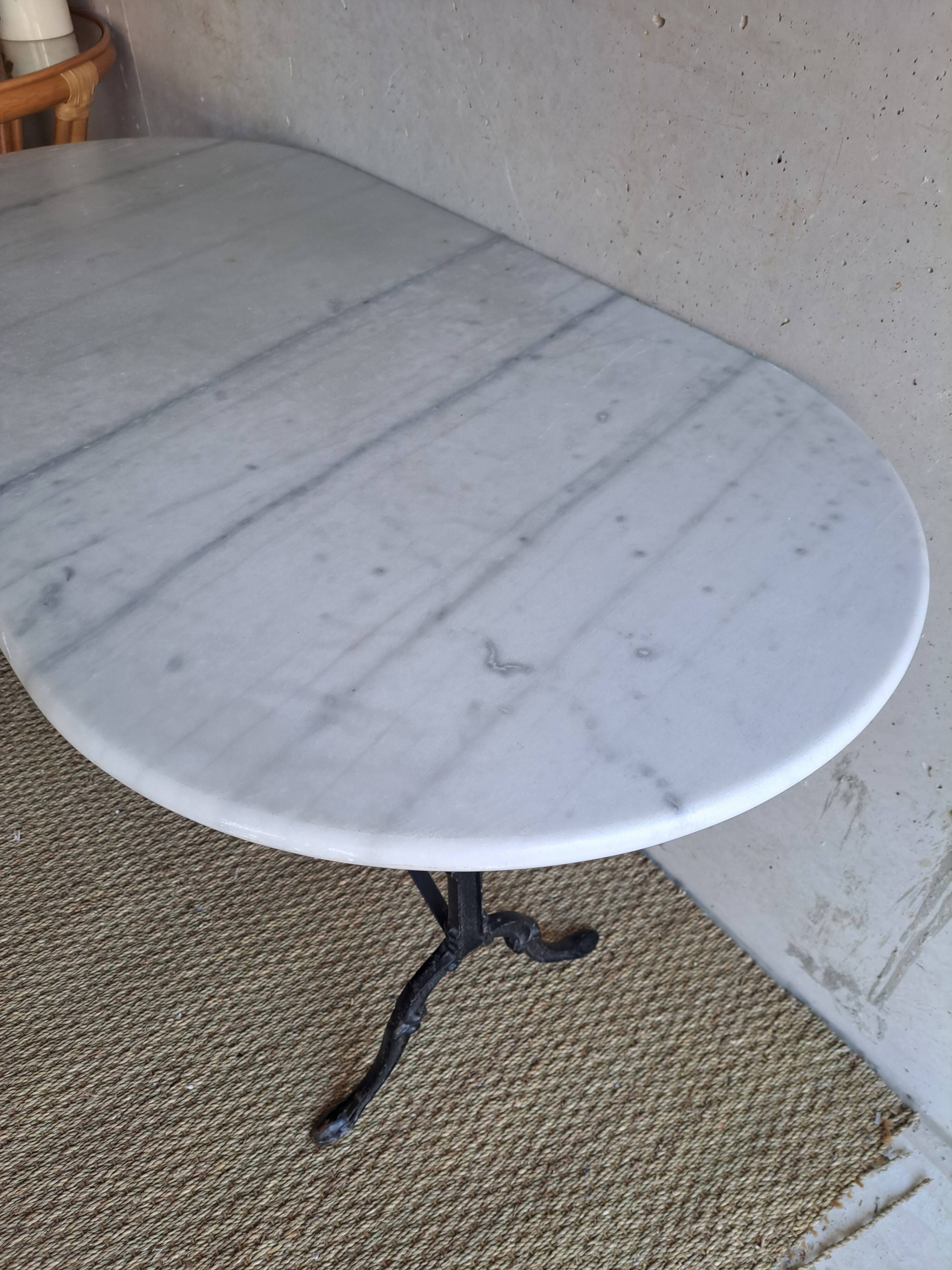 Table bistrot en marbre blanc | Selency