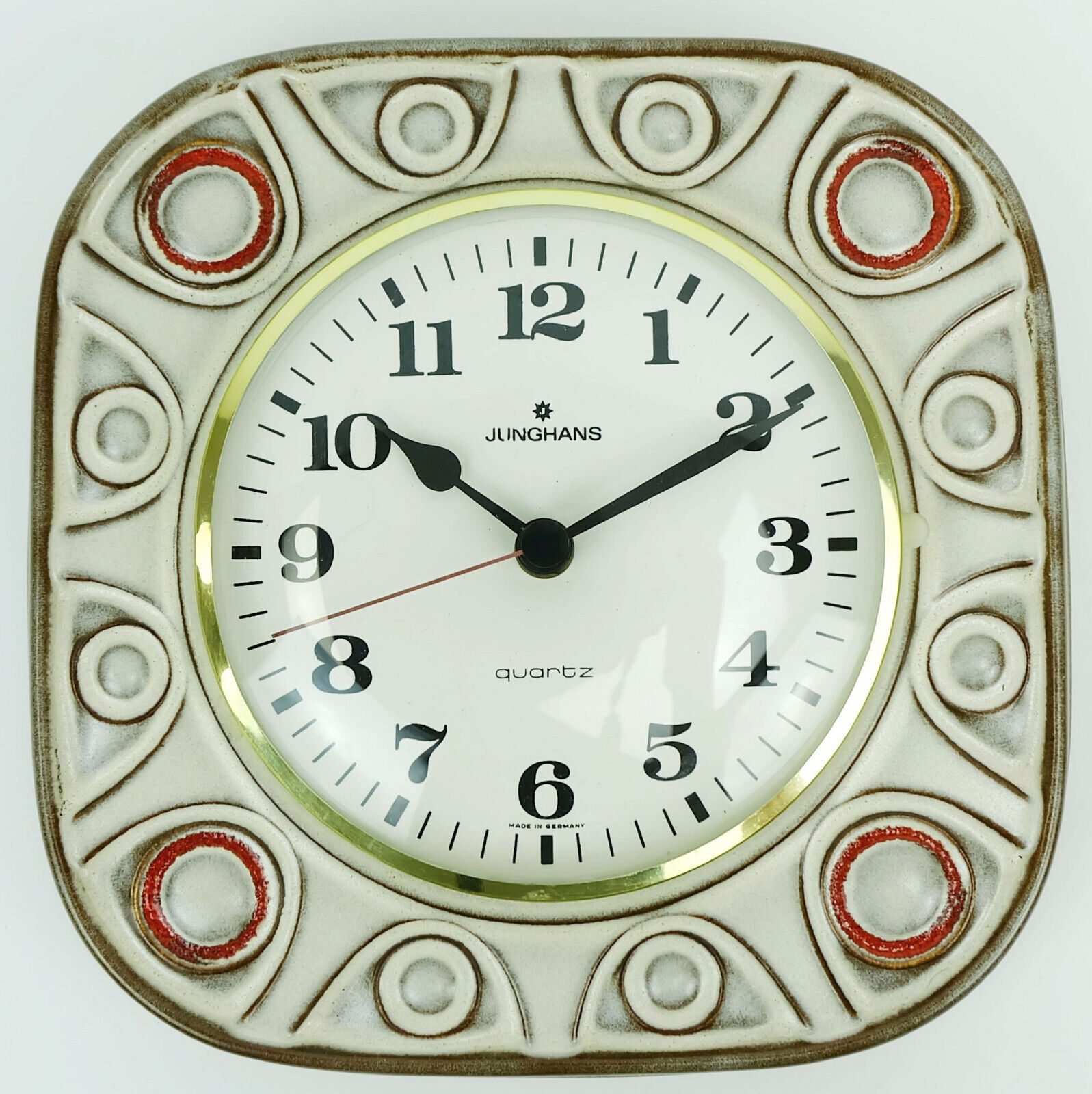 Ceramic wall clock junghans kitchen clock herbolzheimer ceramic 1960s ...