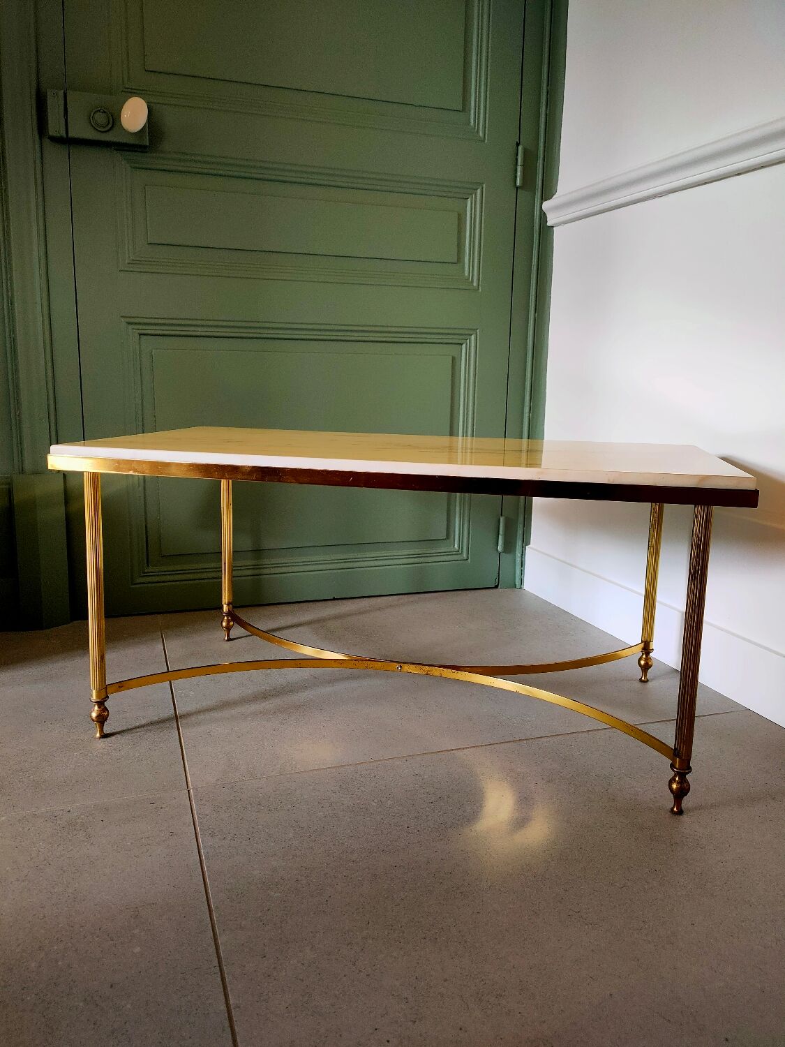 Table basse Louis XVI marbre doré | Selency