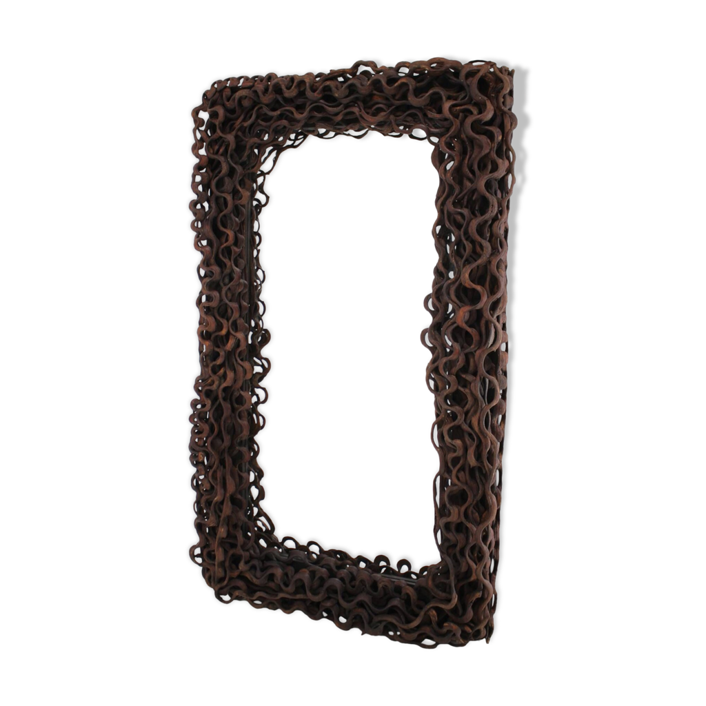 Grand miroir mural ou de sol Mid-Century en bois tropical | Selency Grand miroir mural ou de sol Mid-Century en bois tropical | Selency