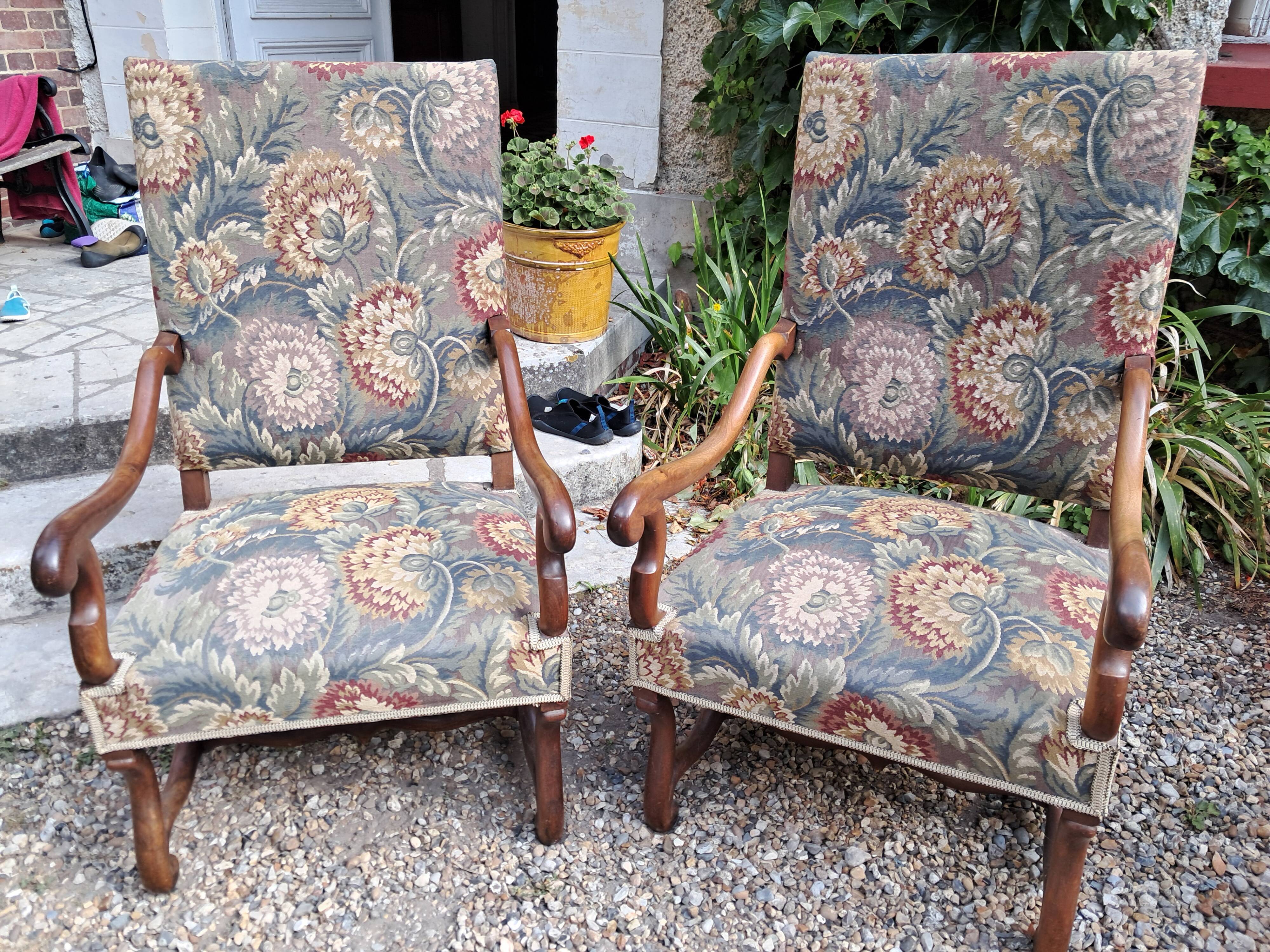 2 fauteuils style Louis XIV | Selency