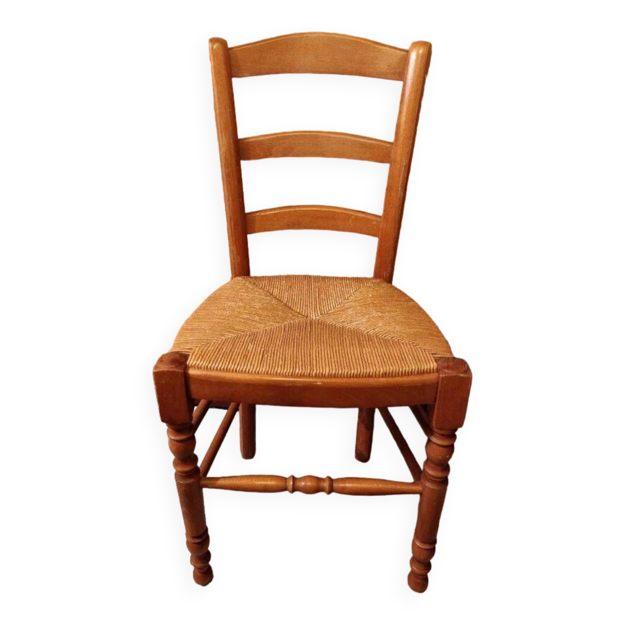 Chaise bois et paille | Selency