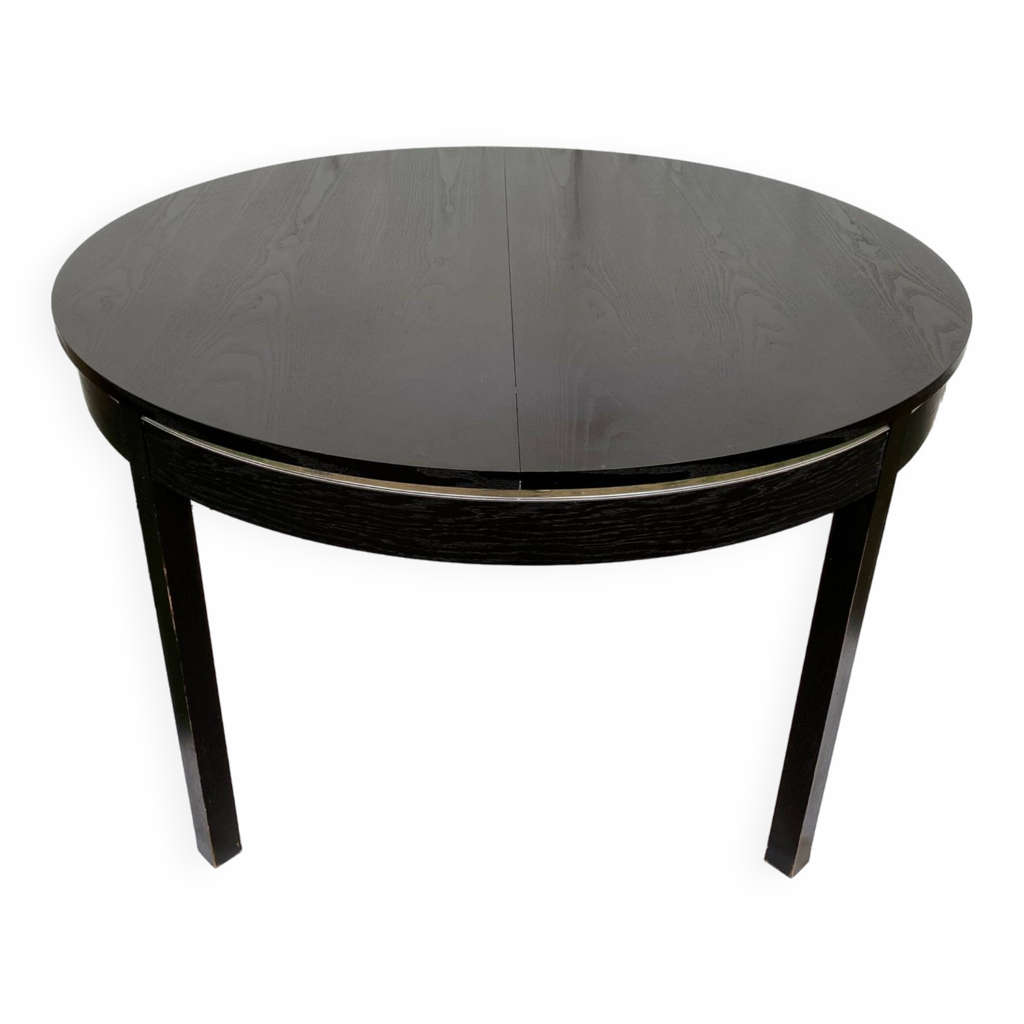 Table ronde extensible scandinave noire dia 118cm longueur 167cm an70 ...