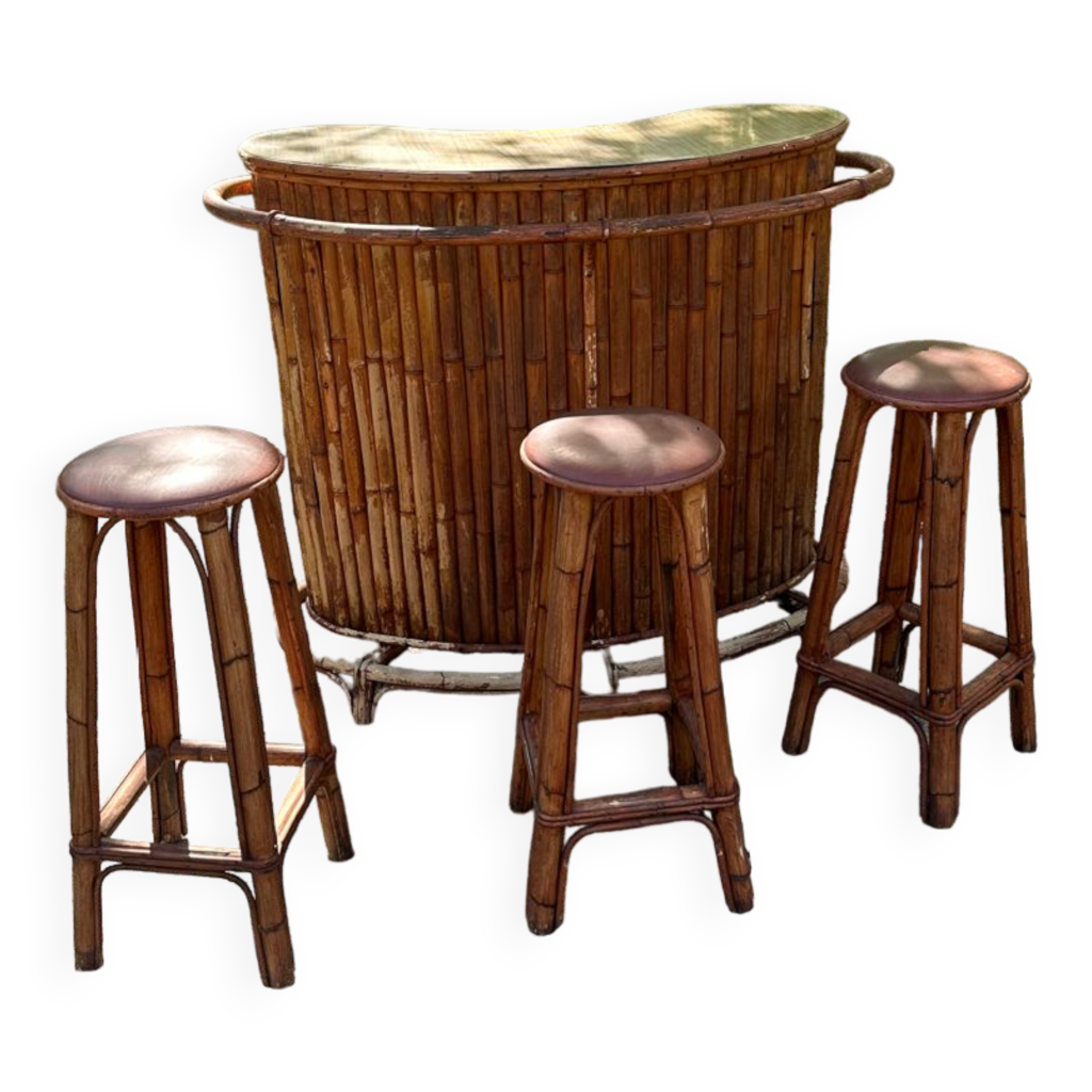Ensemble bar bambou | Selency