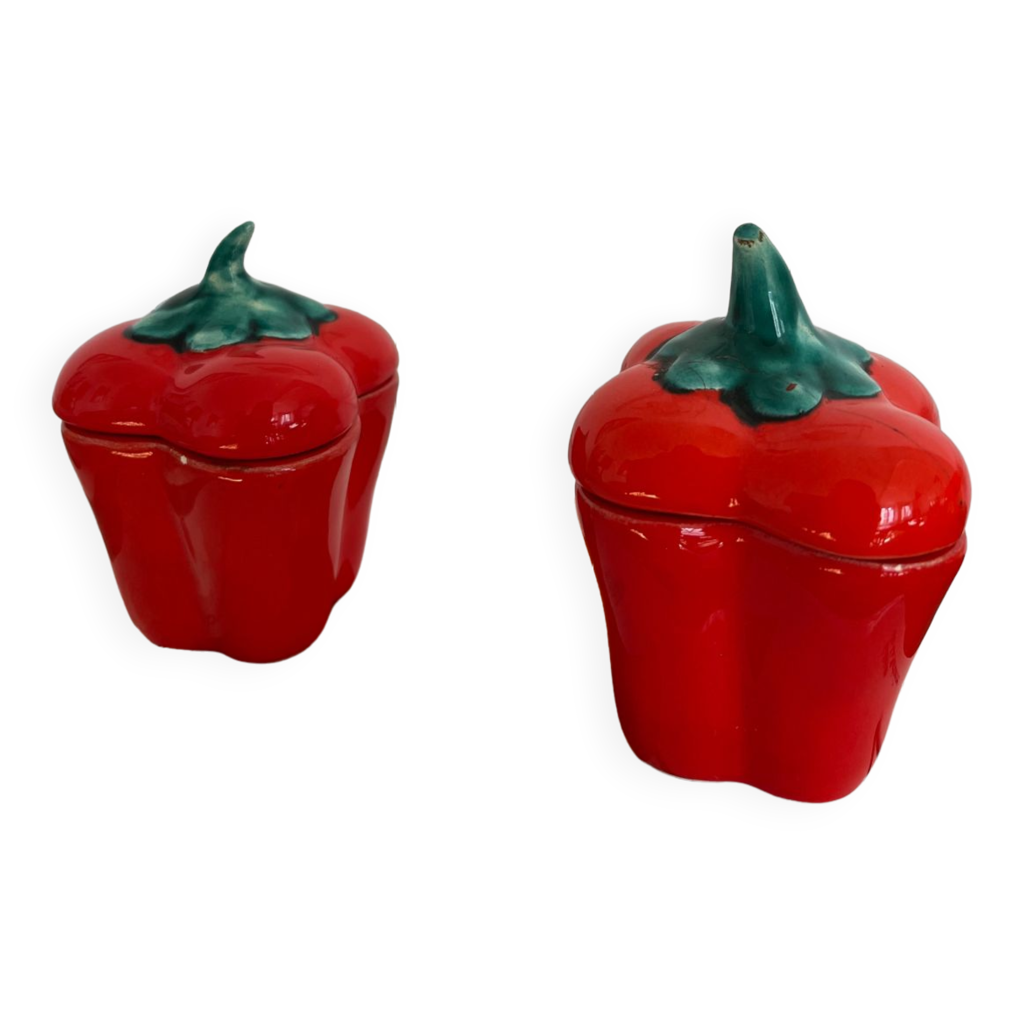 Pots à condiments poivrons rouge | Selency