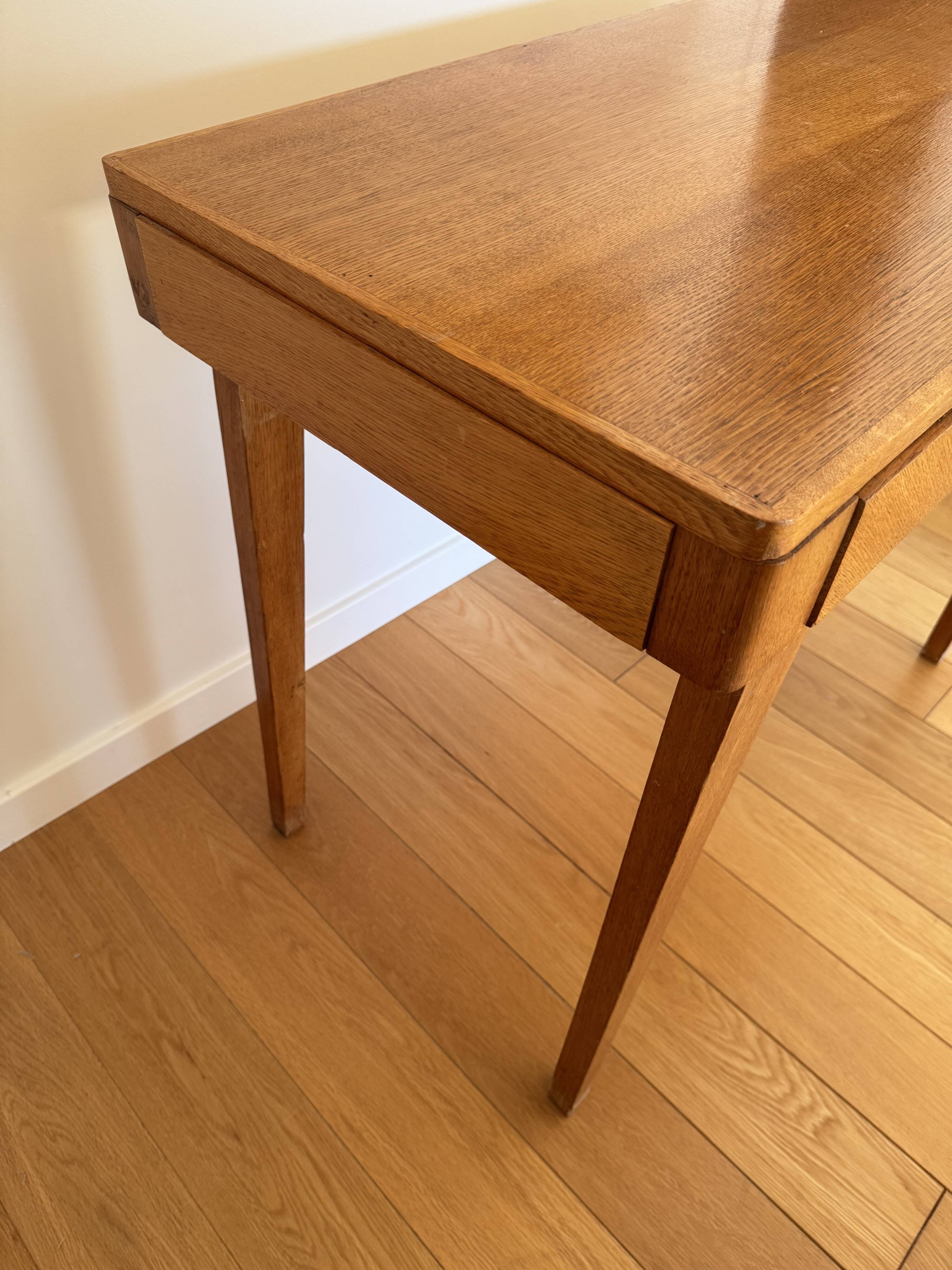 Vintage wooden desk from the 50s and 60s, made in France | Selency