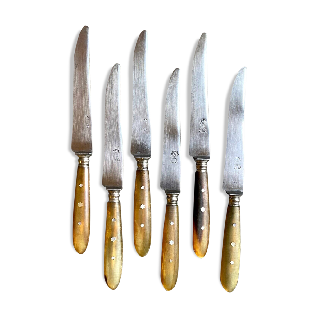 6 couteaux "Au Compas" en résine et acier | Selency
