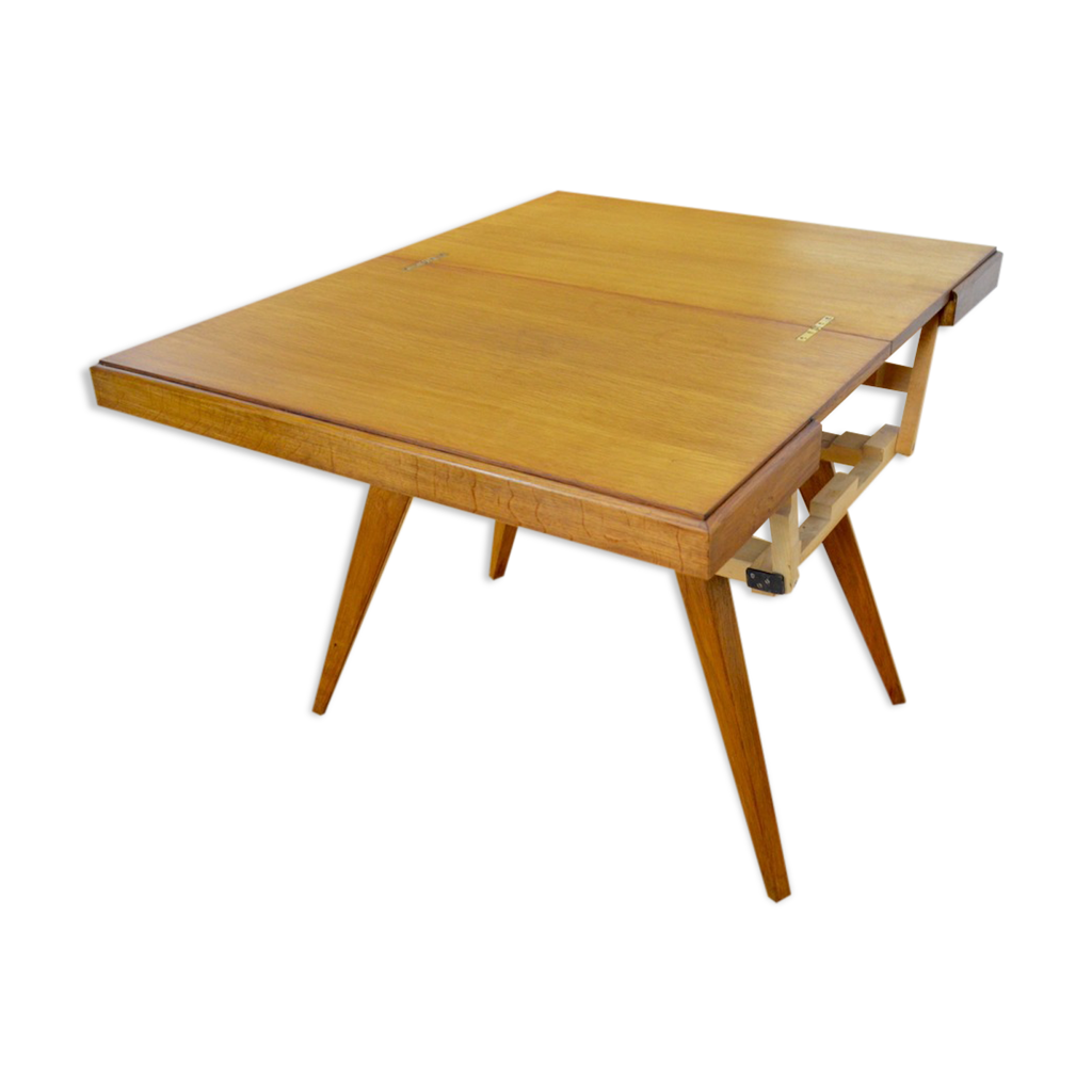 Table transformable pieds compas 1950 | Selency