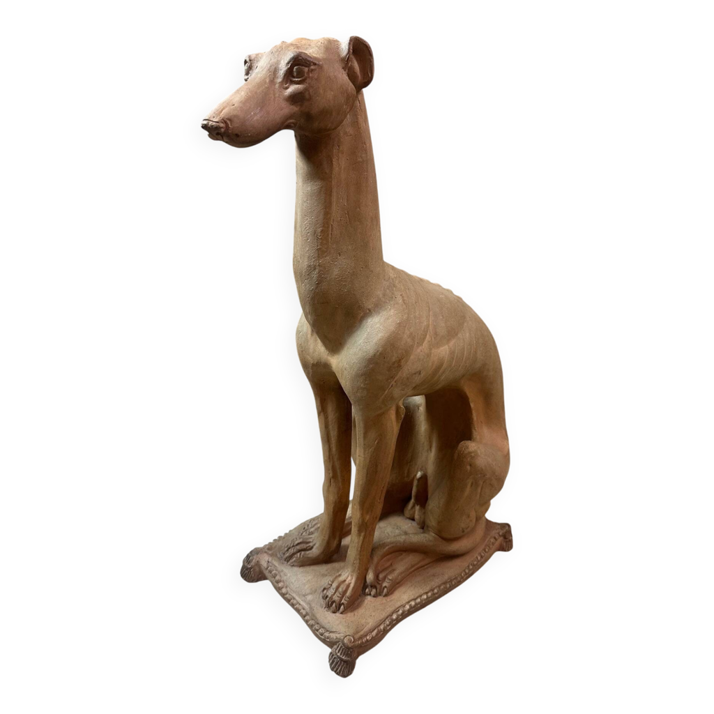 Statue Lévrier en terre cuite | Selency
