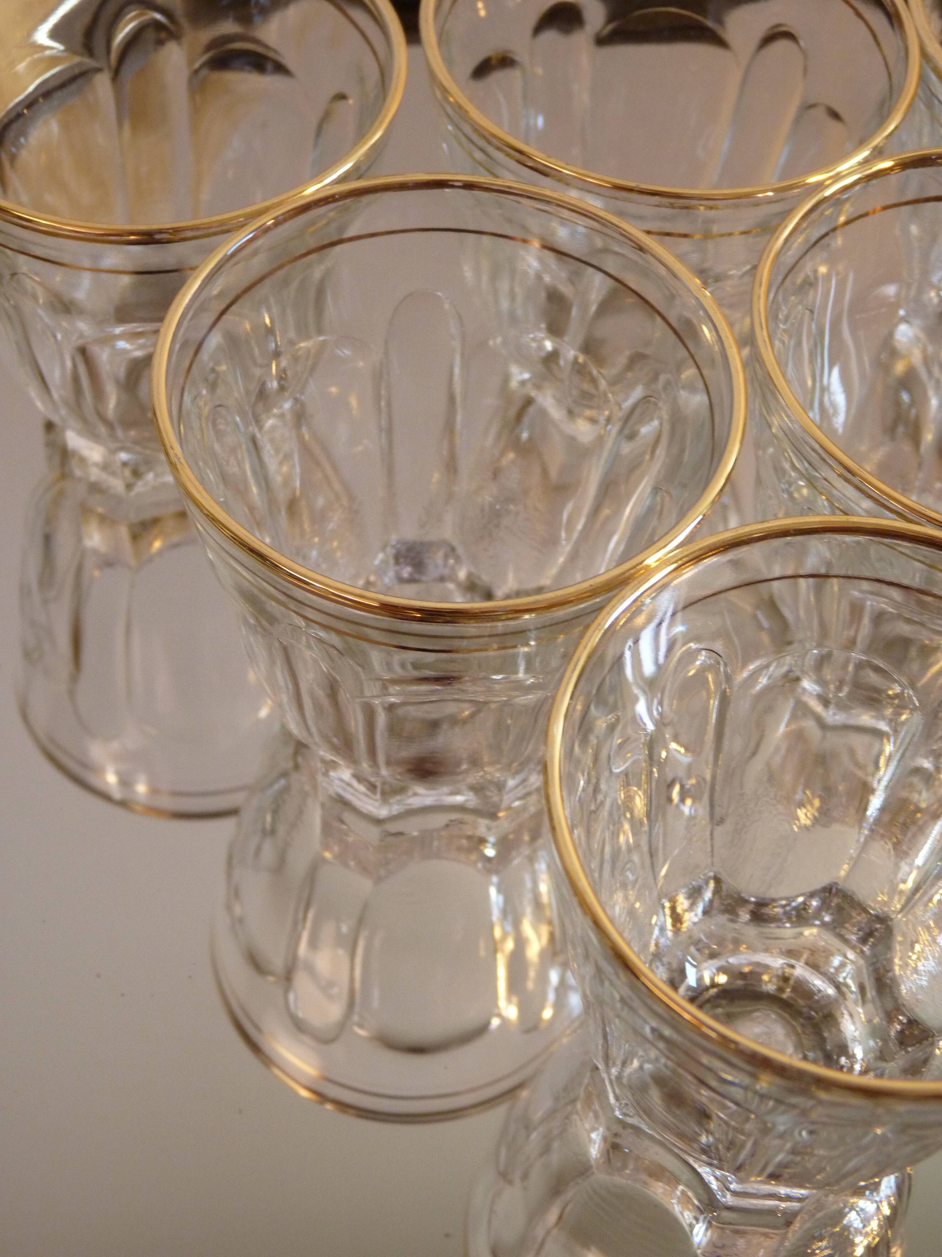 Verres art déco au liseré doré | Selency