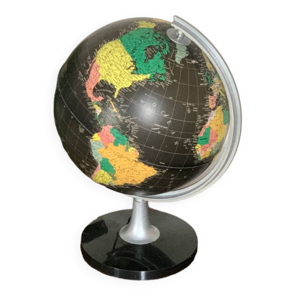 Black world map globe | Selency