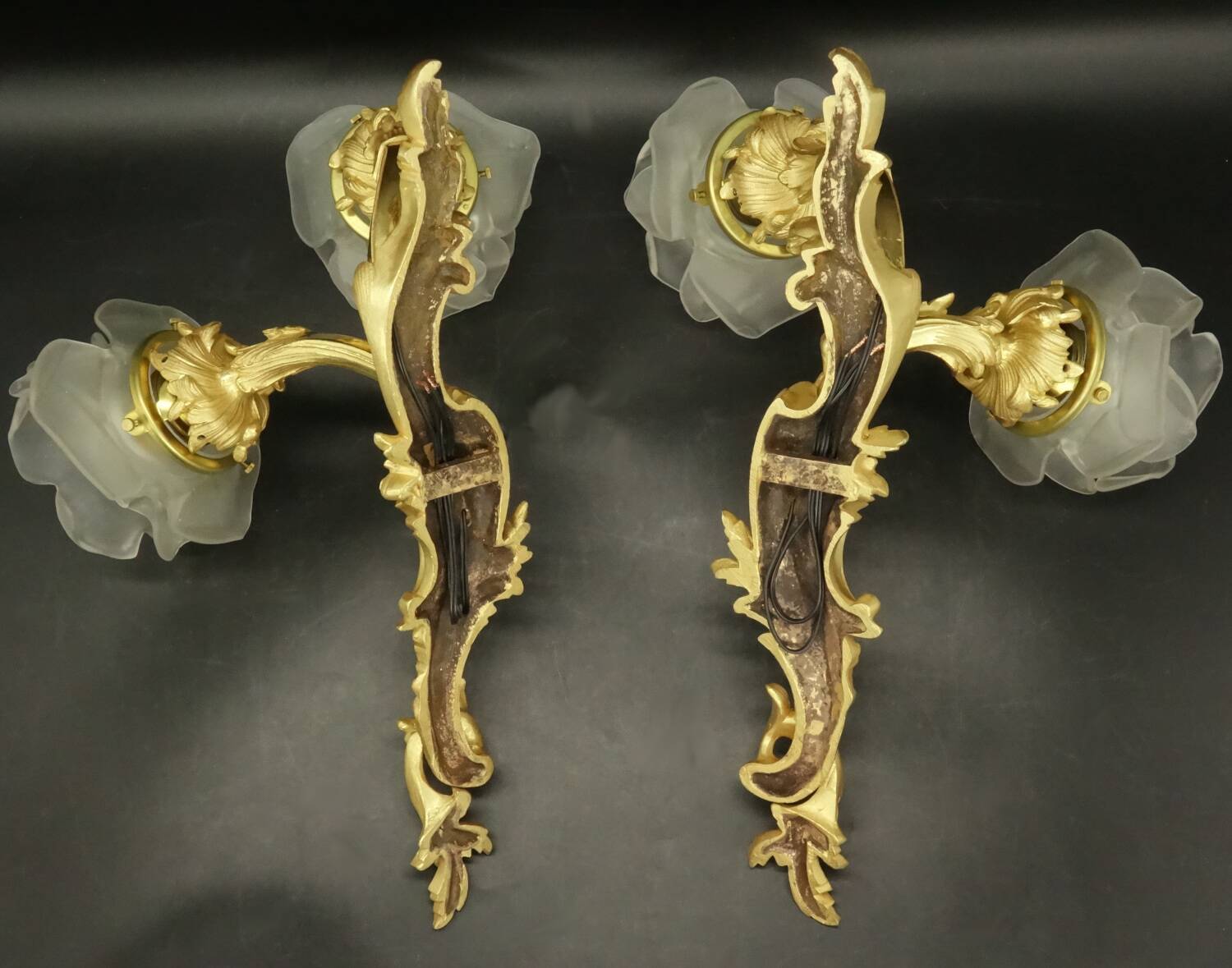 Paire de grandes appliques style Rocaille / Rococo fin XIXe | Selency