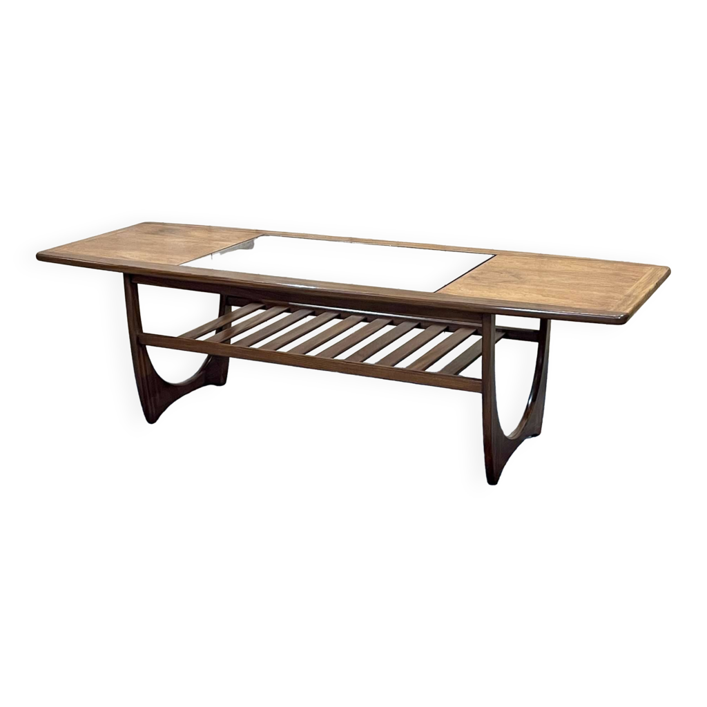 Table basse en teck et plateau en verre de la marque GPlan | Selency